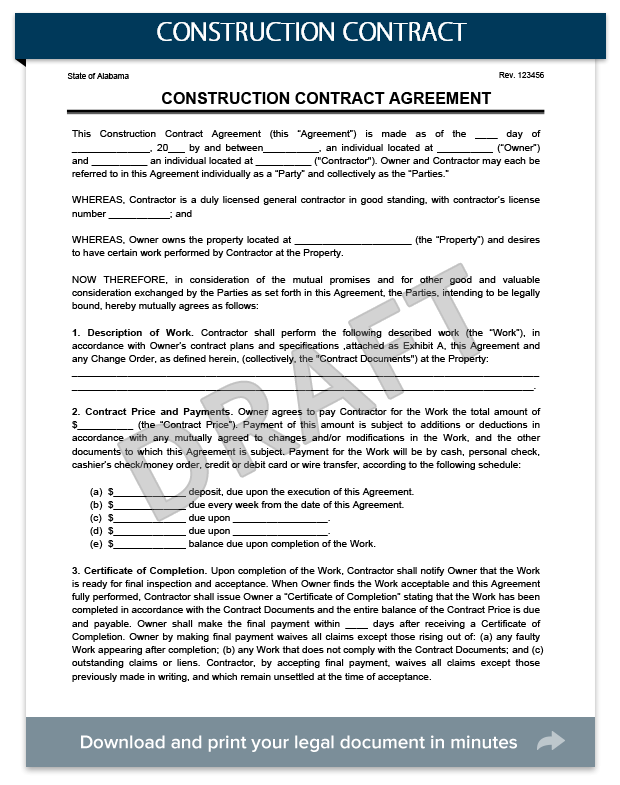  Construction Contract Examples Samples Templates Sample Creating 